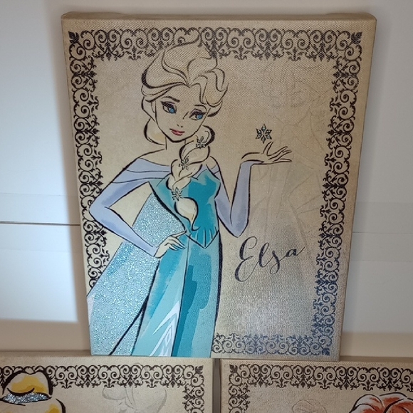 Disney | Wall Decor | Disney Princess Canvas Art Set Cinderella Ariel ...